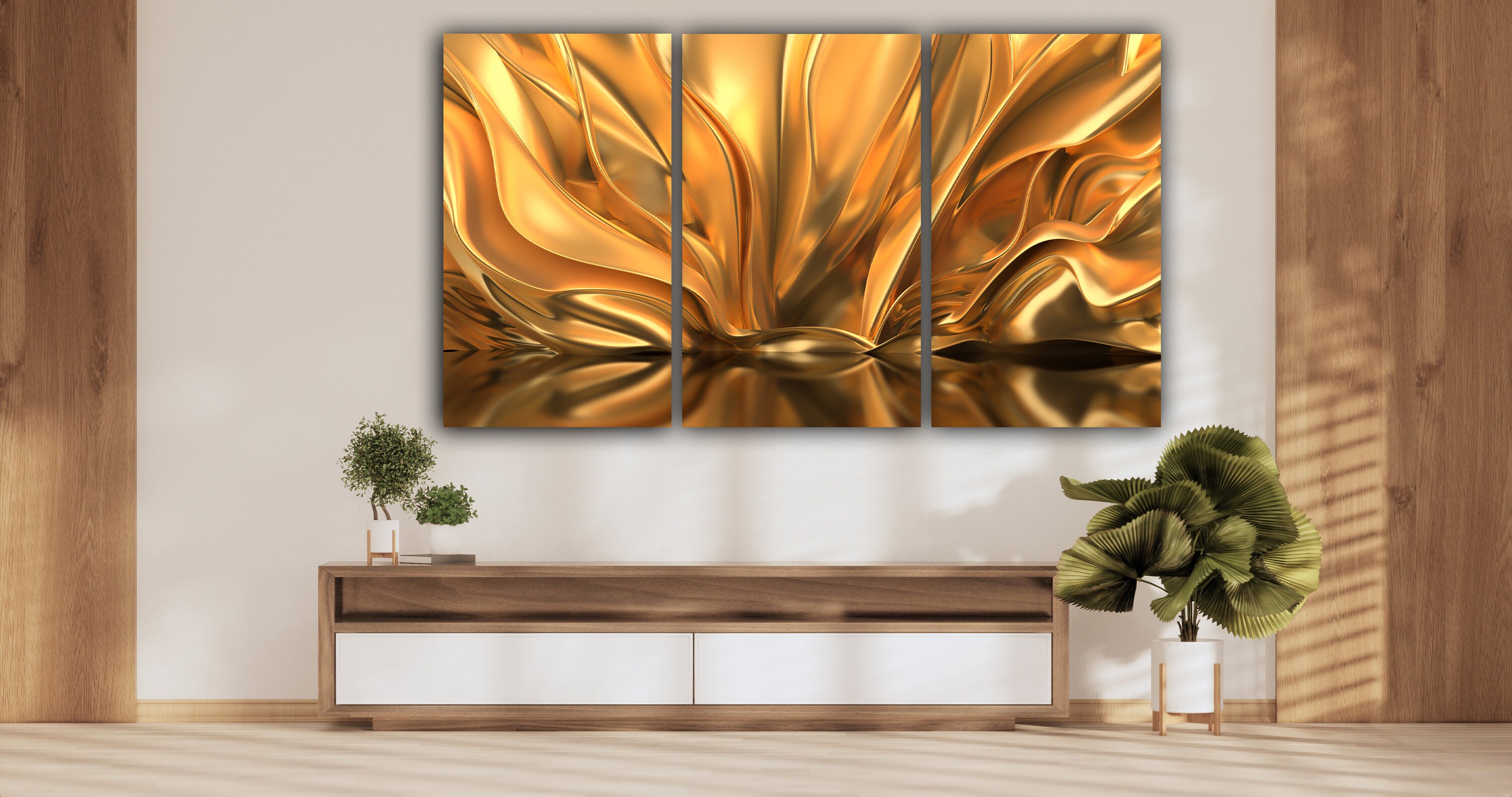 Luxury Golden Background Abstract Glass Wall Art, HD Digital Print on ...