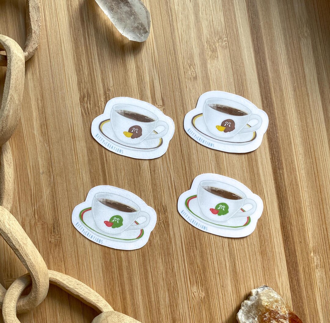 The Roost Coffee Cup Sticker ACNH Inspired | Available in Red/green or ...