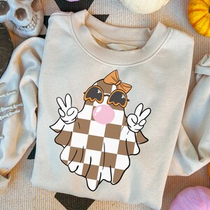 Cute Girl Ghost Blowing Bubble PNG, Fall Ghost, Sublimation Designs ...