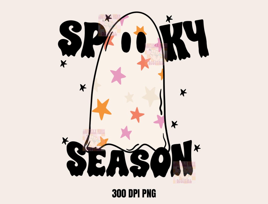 Spooky Season Ghost PNG, Halloween Png, Spooky Ghost Png, Trendy Ghost ...