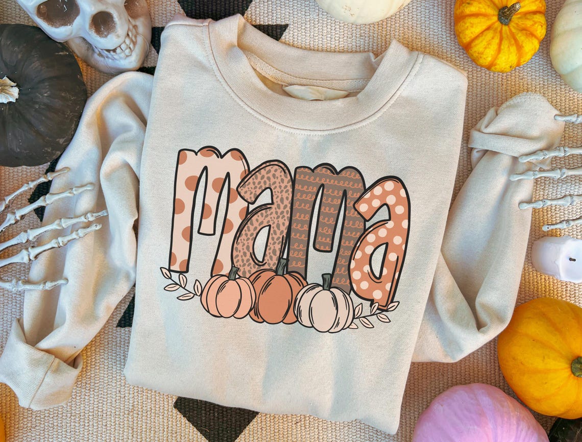 Fall Mama PNG, Pumpkin, Pumpkins, Doodle Letters, Autumn, Sublimation ...