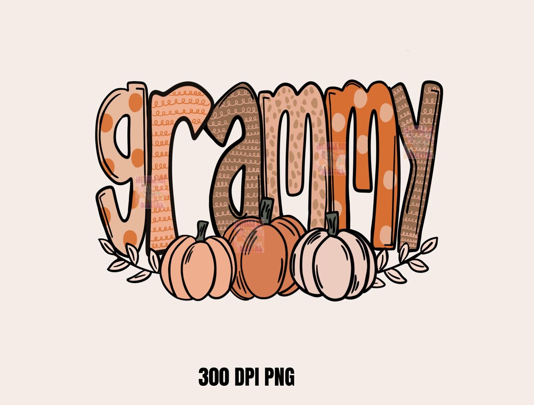 Fall Grammy PNG, Pumpkin, Pumpkins, Doodle Letters, Autumn, Sublimation ...