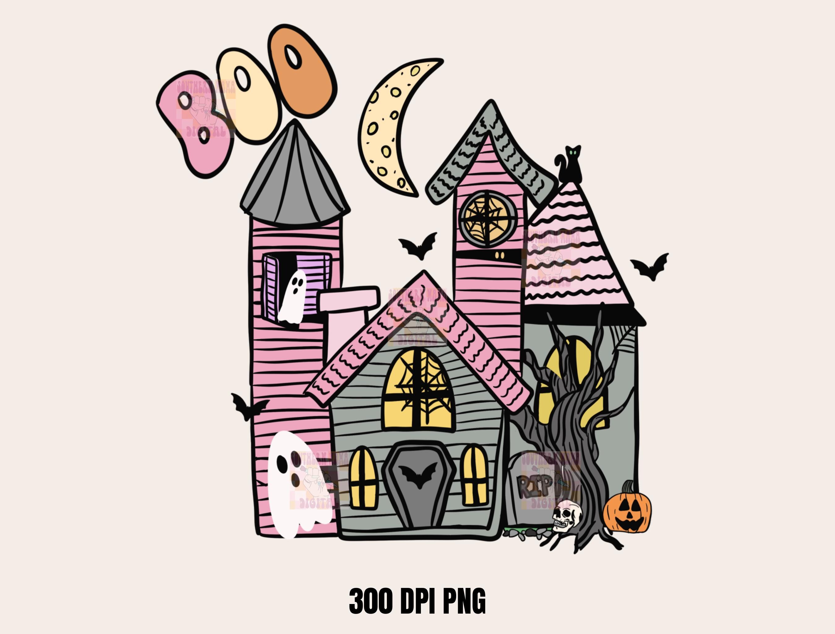 Boo Haunted House PNG, Halloween Png, Haunted House Png, Vintage ...
