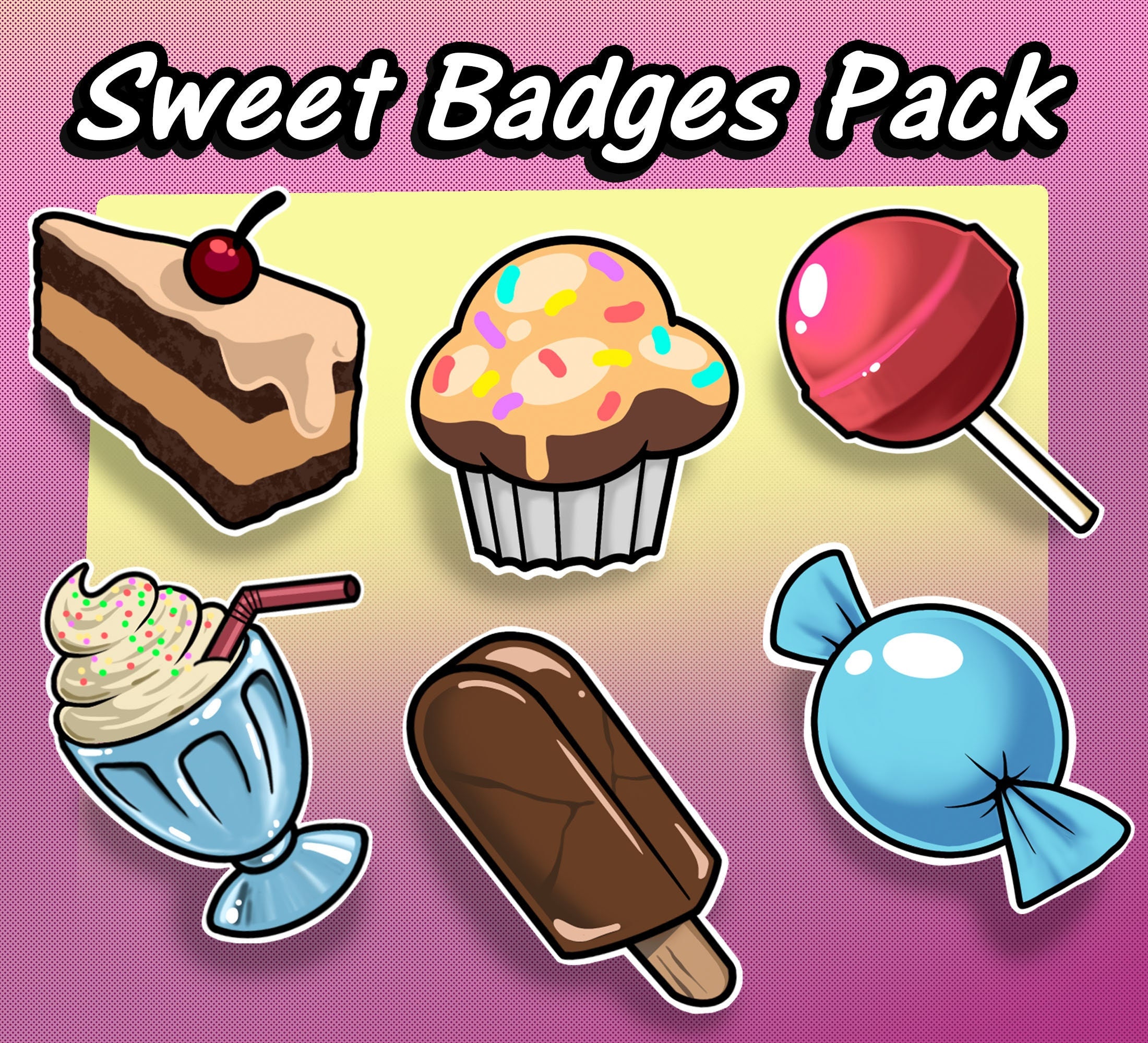 Sweets Badges Pack for Twitch Chats - Etsy