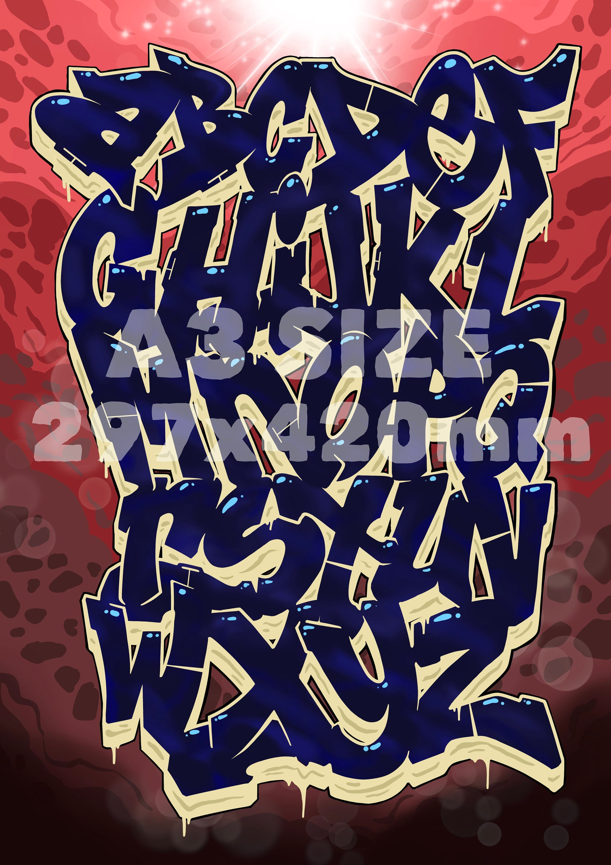 ABC Graffiti Alphabet Letters Digital Poster A3 Print Ready - Etsy