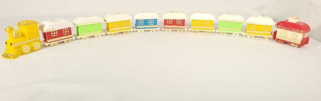 Vintage Christmas Mini Light Covers Train Style Plastic Colorful ...