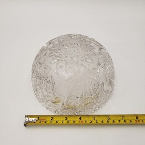 Antique American Brilliant Cut Glass Bowl Hobstar Pattern 7" Lead ...