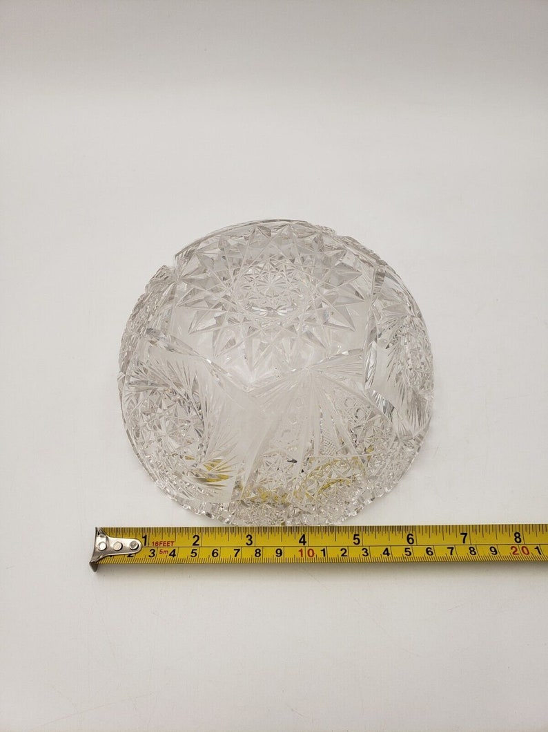 Antique American Brilliant Cut Glass Bowl Hobstar Pattern 7 Lead ...