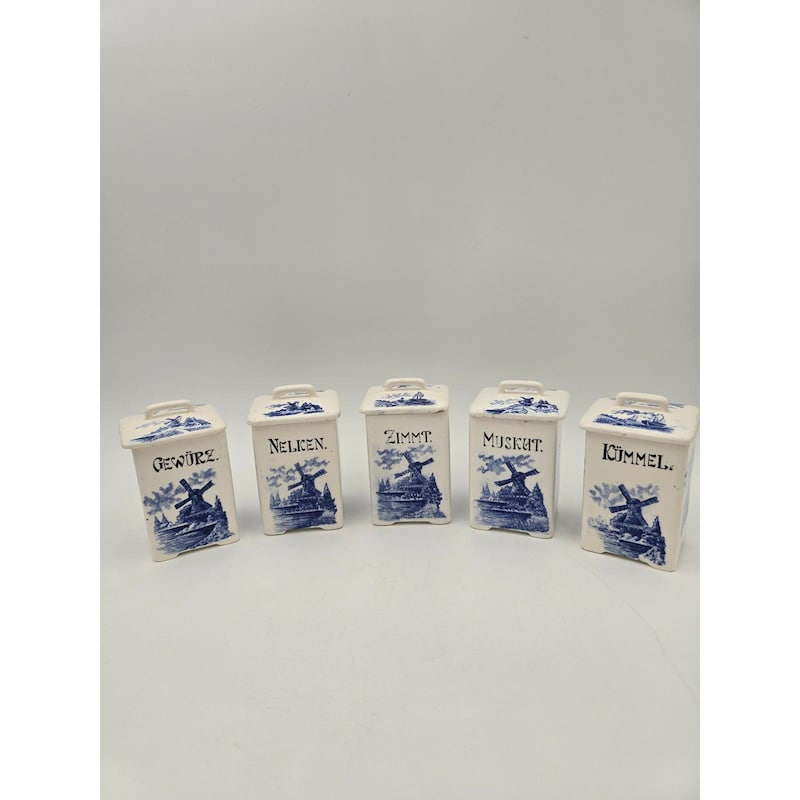 Vintage Delft Canisters - Etsy