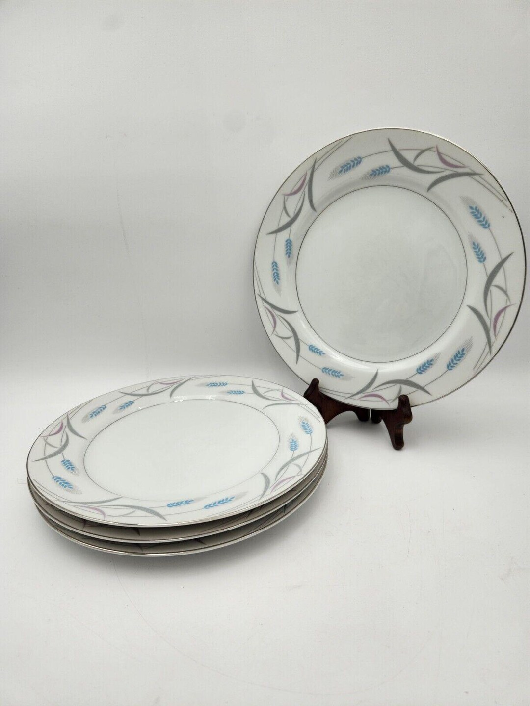 Vintage Valmont China Royal Wheat 10 Inch Dinner Plates Set of 4 MCM ...