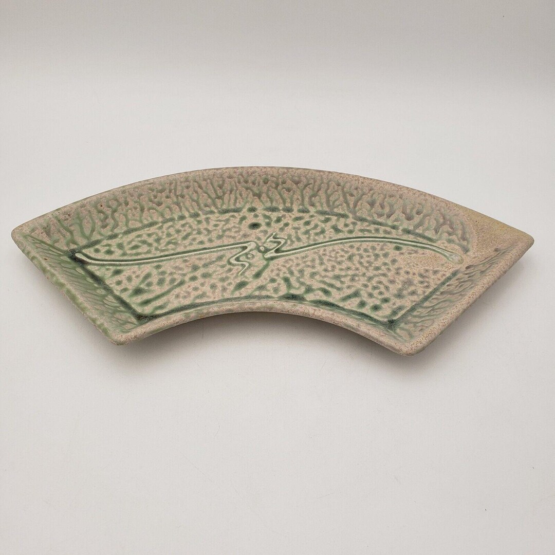 Vintage Hank Goodman Studio Pottery Angular Serving Dish Green Ash ...