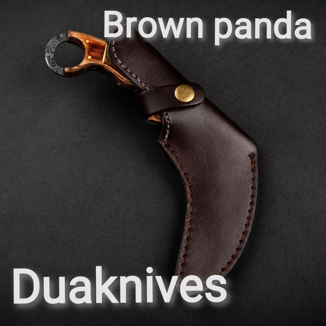 Custom Handmade Damascus Steel Karambit Knife With Leather Sheath ...