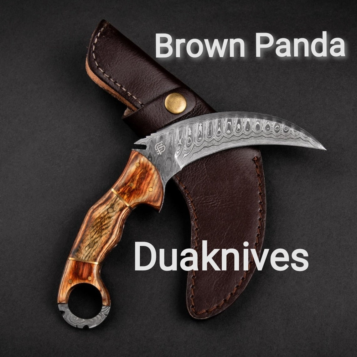 Custom Handmade Damascus Steel Karambit Knife With Leather Sheath ...