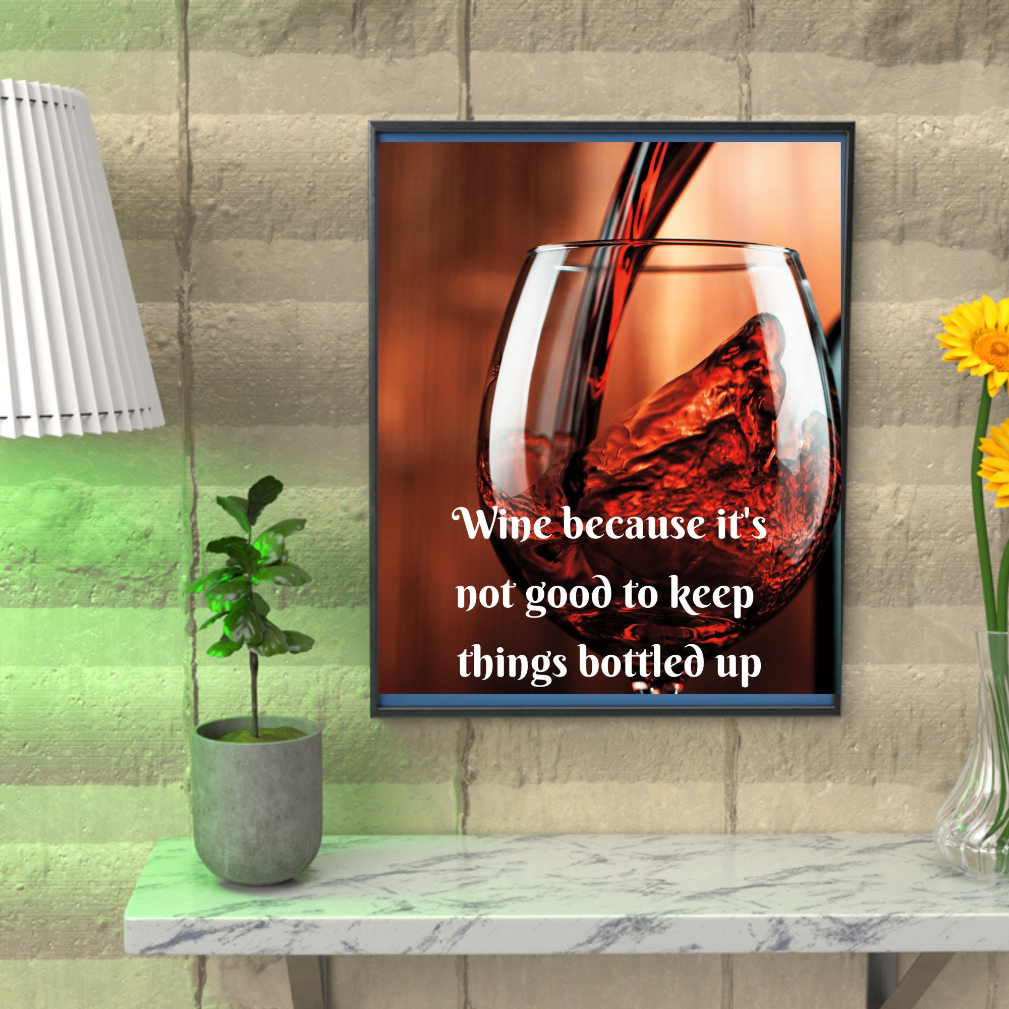 Wine Art Print Wine Glass Red Wine Wine Wall Decor Bar Wall Art Wine ...