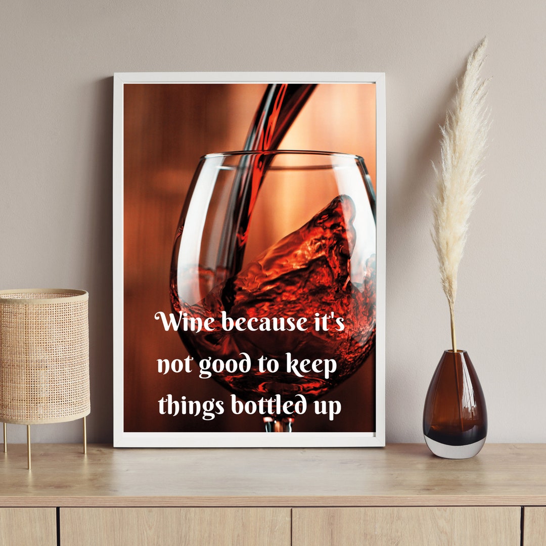 Wine Art Print Wine Glass Red Wine Wine Wall Decor Bar Wall Art Wine ...