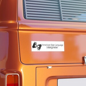 ASL Interpreter Logo American Sign Language Bumper Stickers - Etsy
