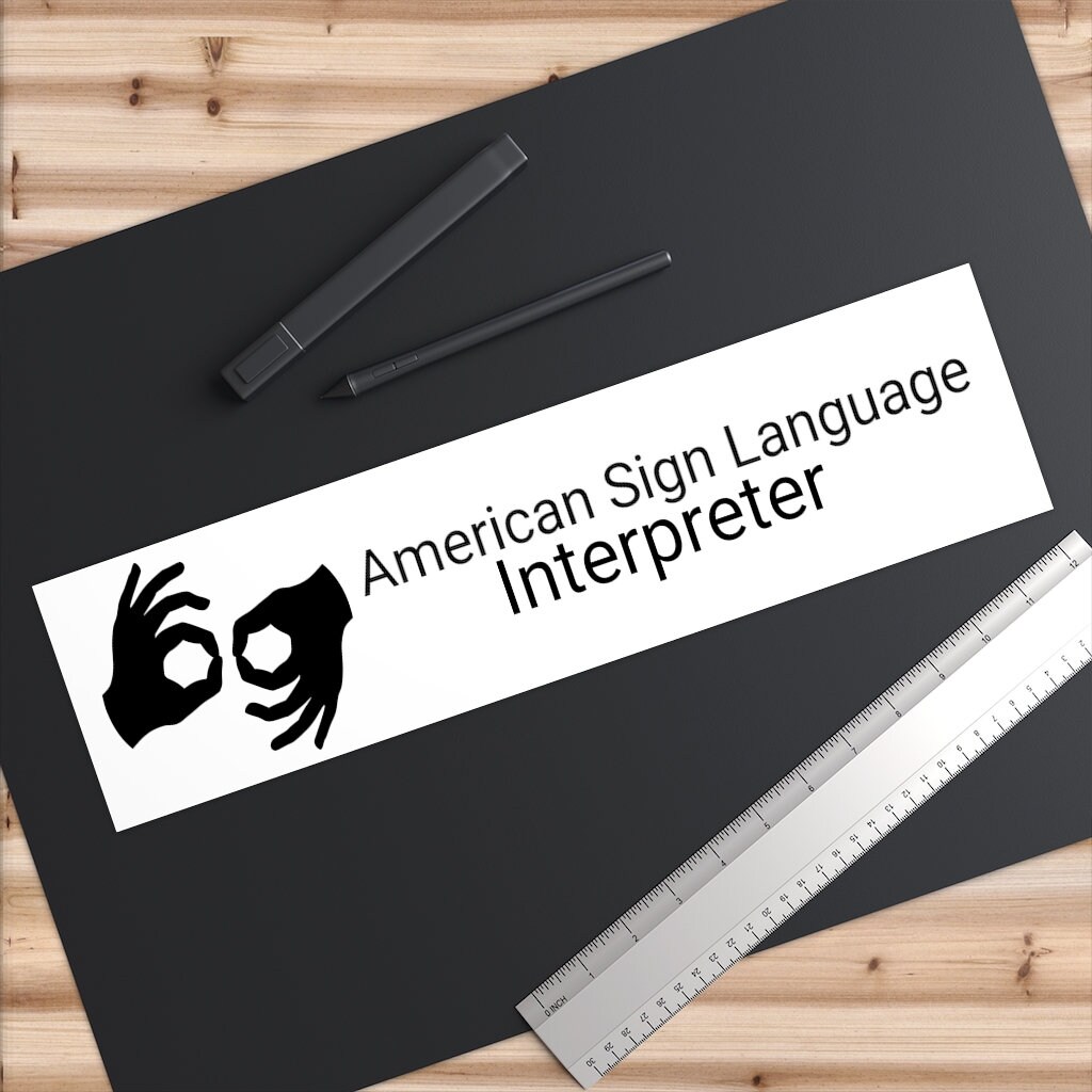 ASL Interpreter Logo American Sign Language Bumper Stickers - Etsy