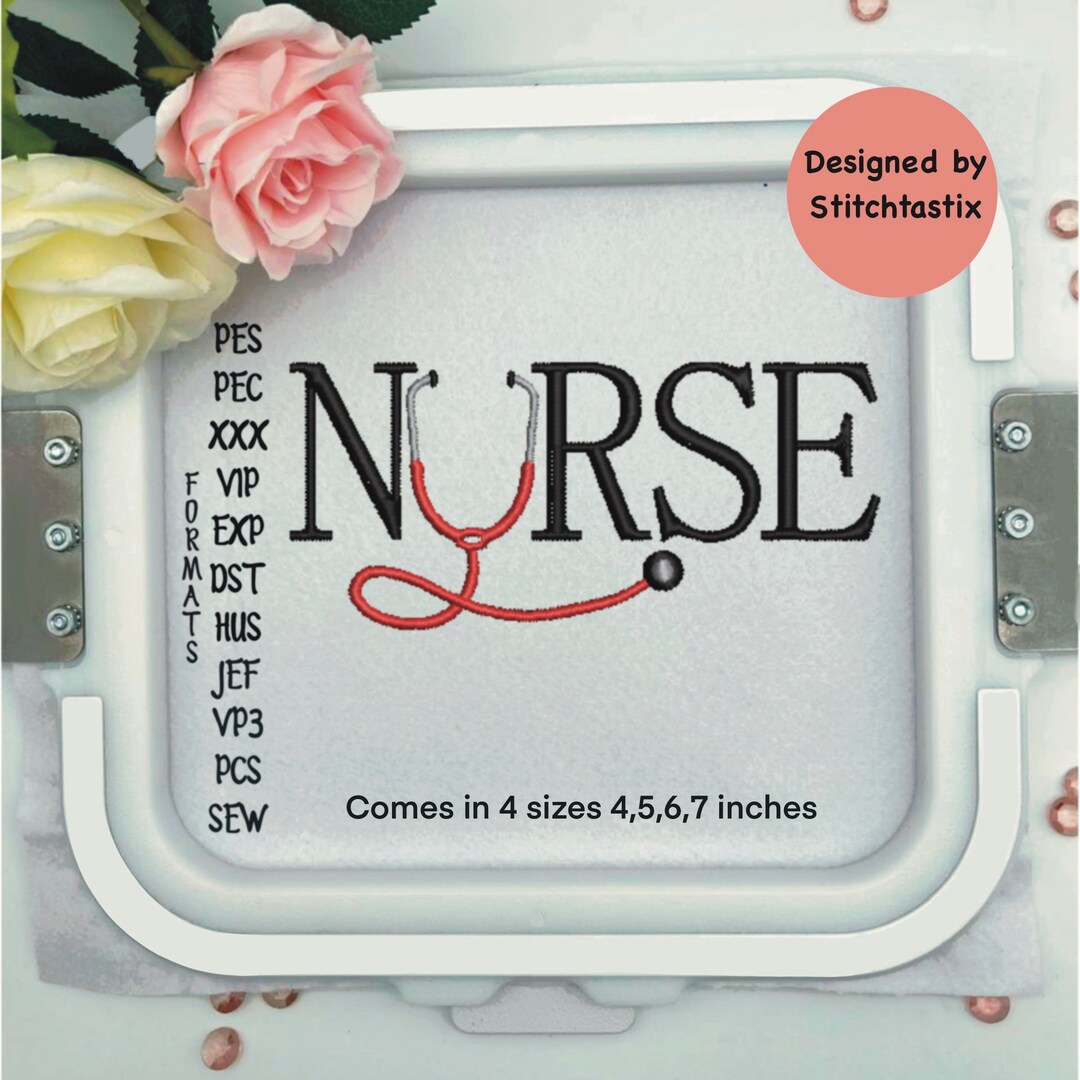 Embroidery Machine Design of Nurse With Stethoscope Comes in 4 Sizes - Etsy