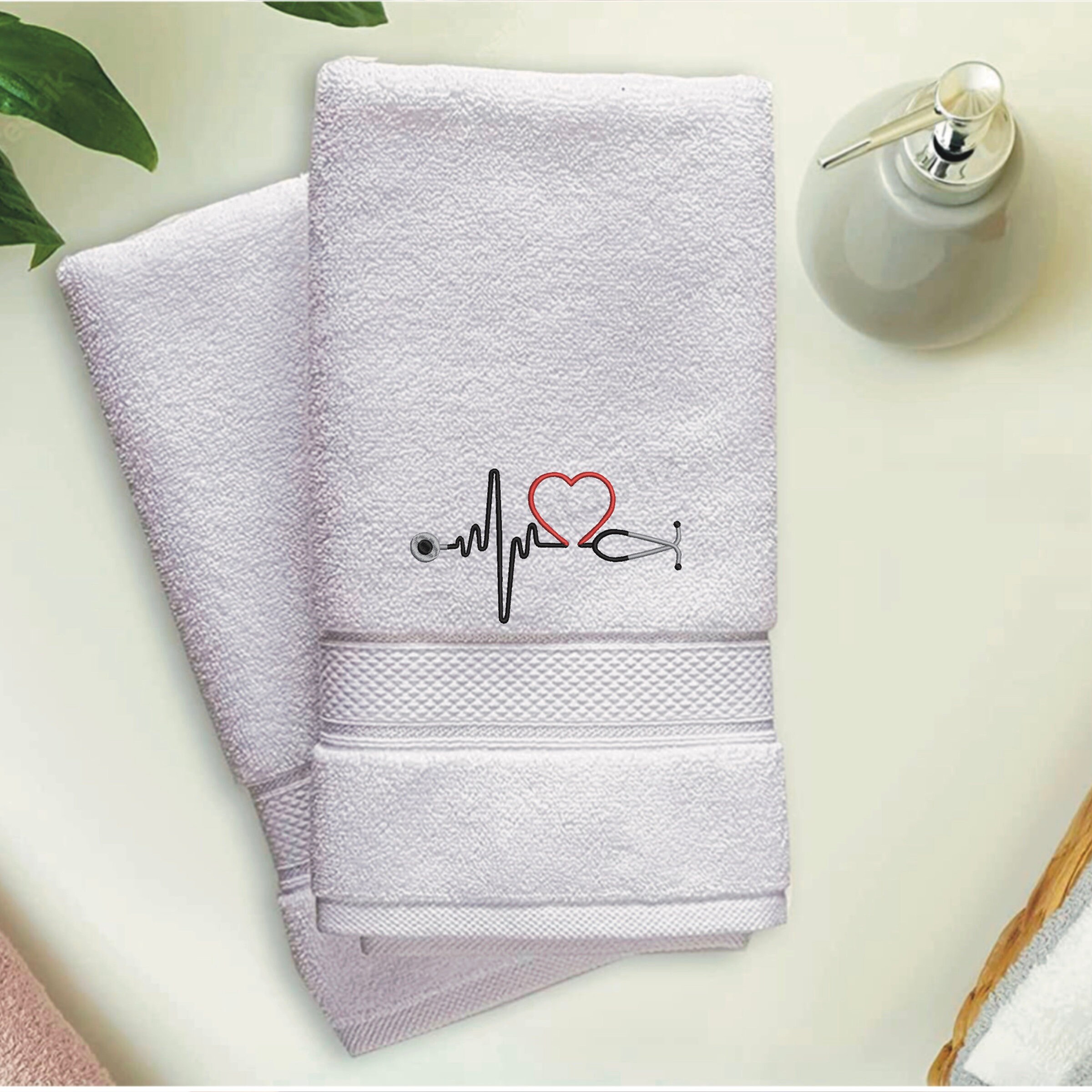 Embroidery Machine Design of Nurse Doctor With Red Heart Stethoscope ...