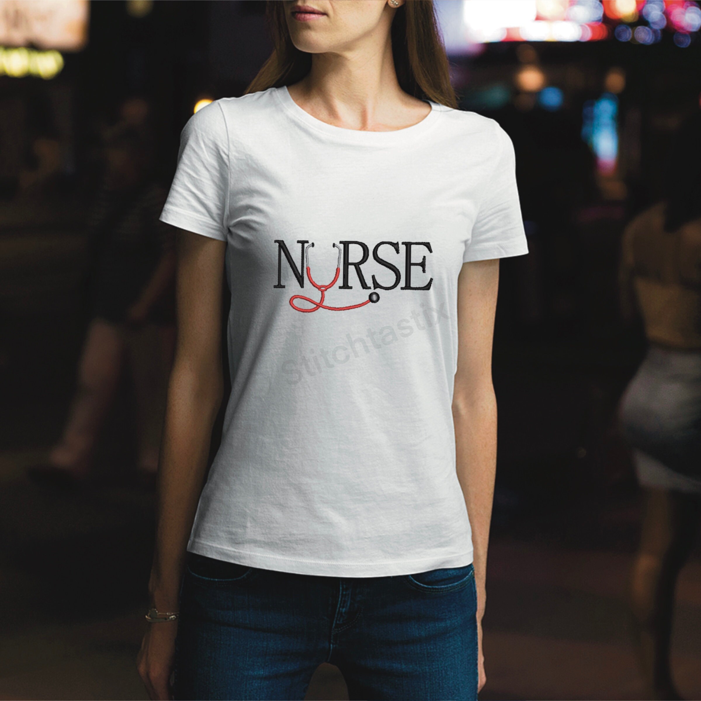 Embroidery Machine Design of Nurse With Stethoscope Comes in 4 Sizes - Etsy