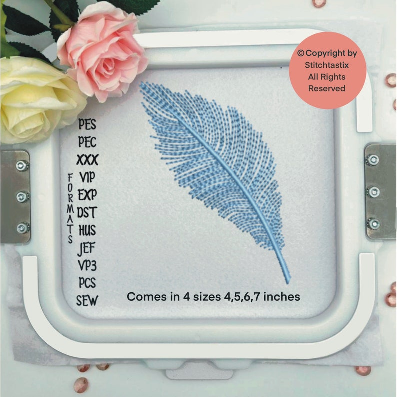 Embroidery Machine Design of a Set of Feathers, Freedom Feather ...