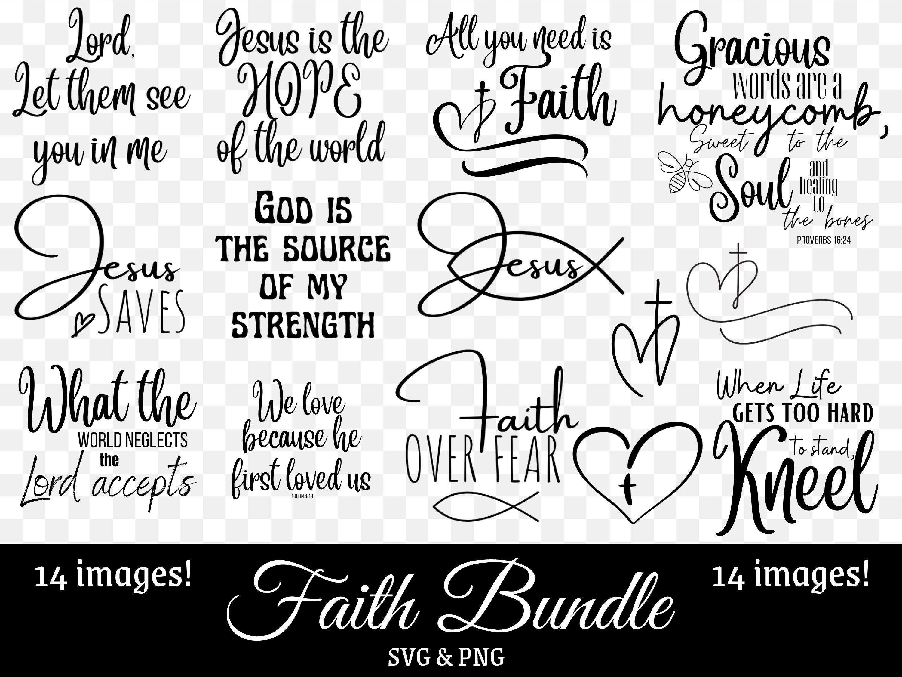 Scripture 14 Image SVG Bundle, Christian Digital Download, Instant ...