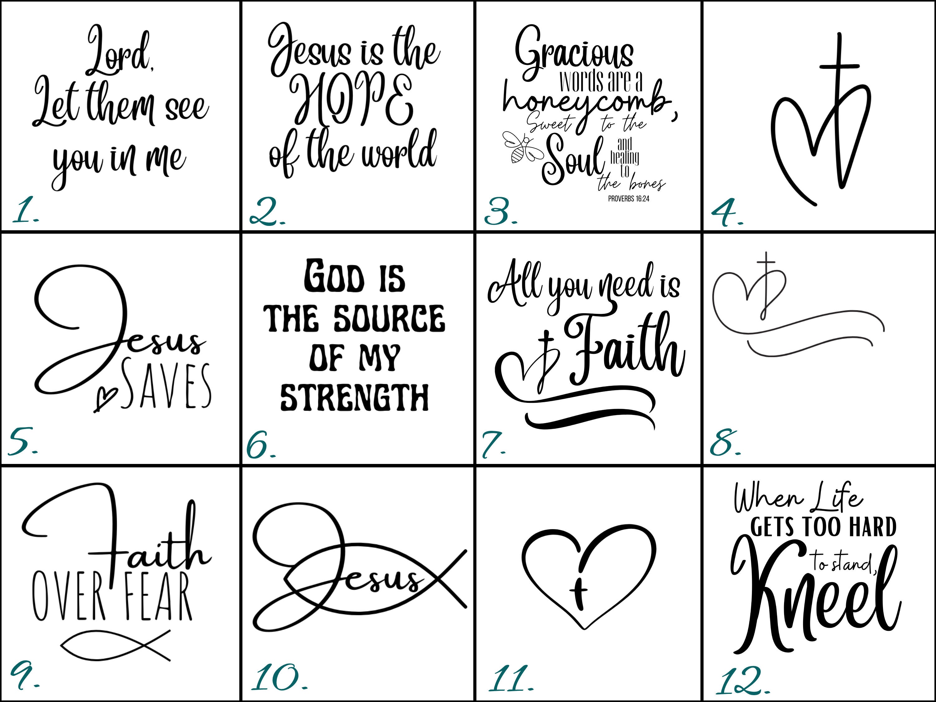 Scripture 14 Image SVG Bundle, Christian Digital Download, Instant ...