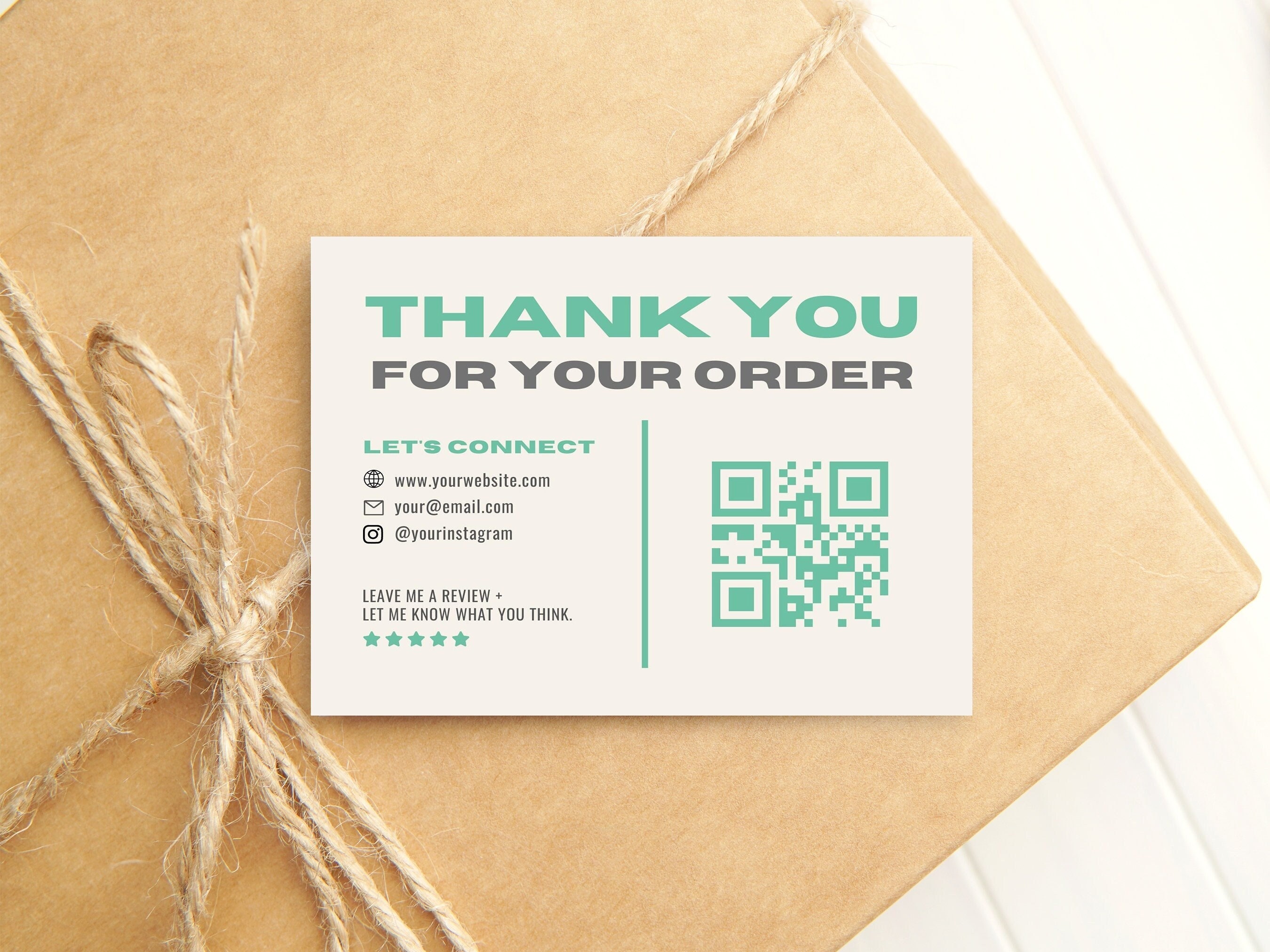 Custom QR Code Thank You Card | Thank You Card Business Editable ...