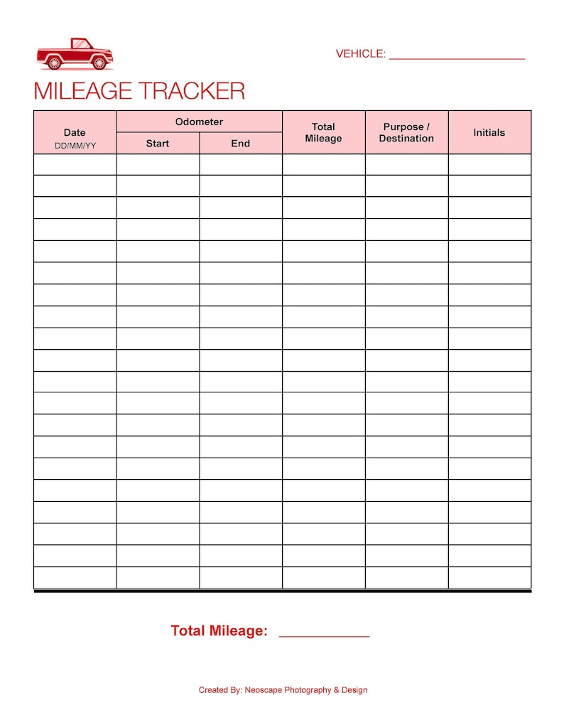 Mileage Tracker Log: Car, Truck, Vehicle Miles/kilometres Travelled ...