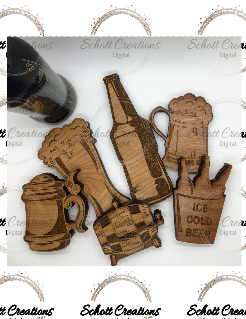 Beer Bottle Opener Svg, Digital File Only!! Set of 6, Beer Novelty ...