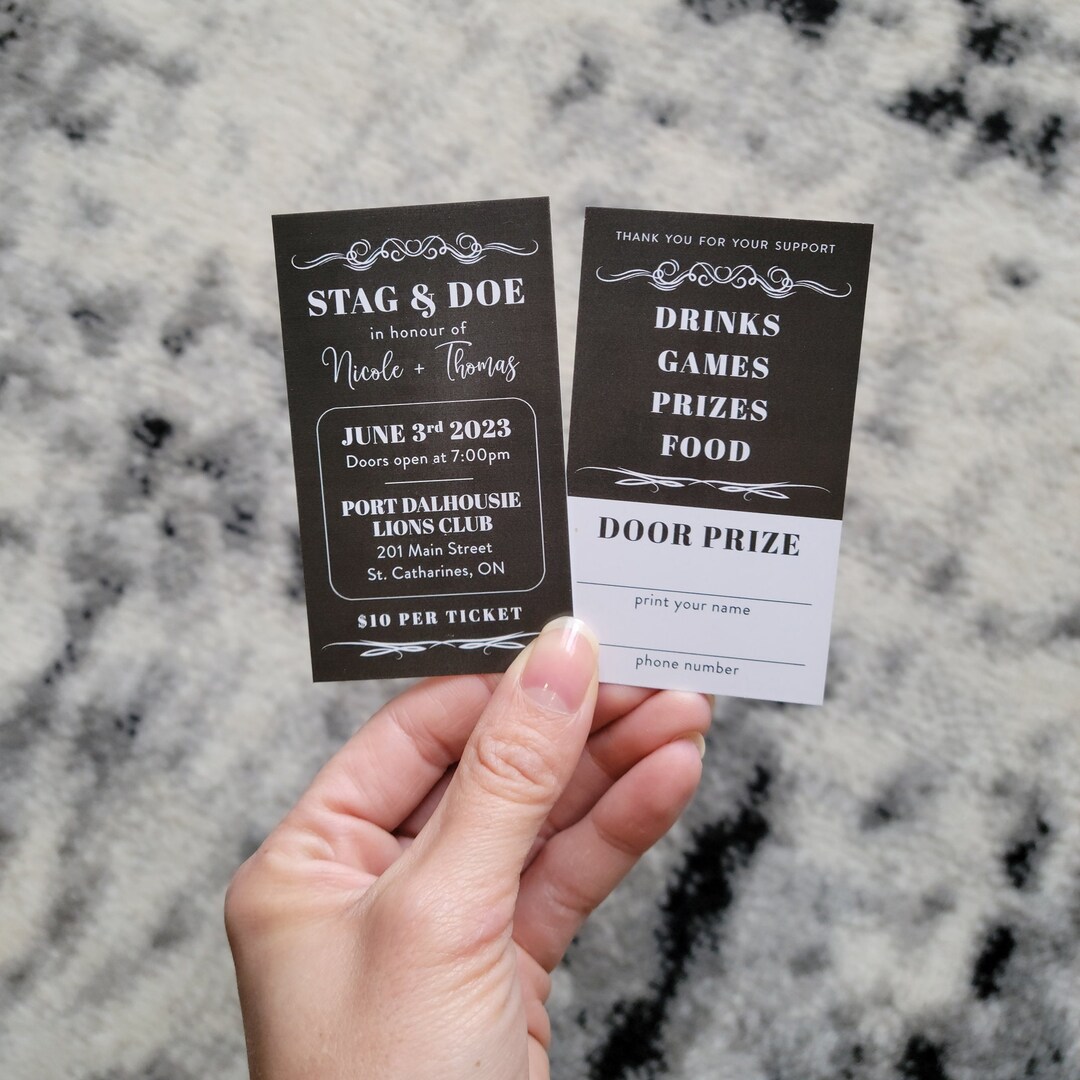 Black + White | Stag & Doe Tickets | Weddings | Simple, Modern, Ticket ...