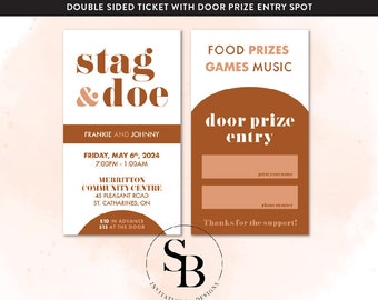 Stag & Doe Ticket - Boho Arched Design - Etsy Canada