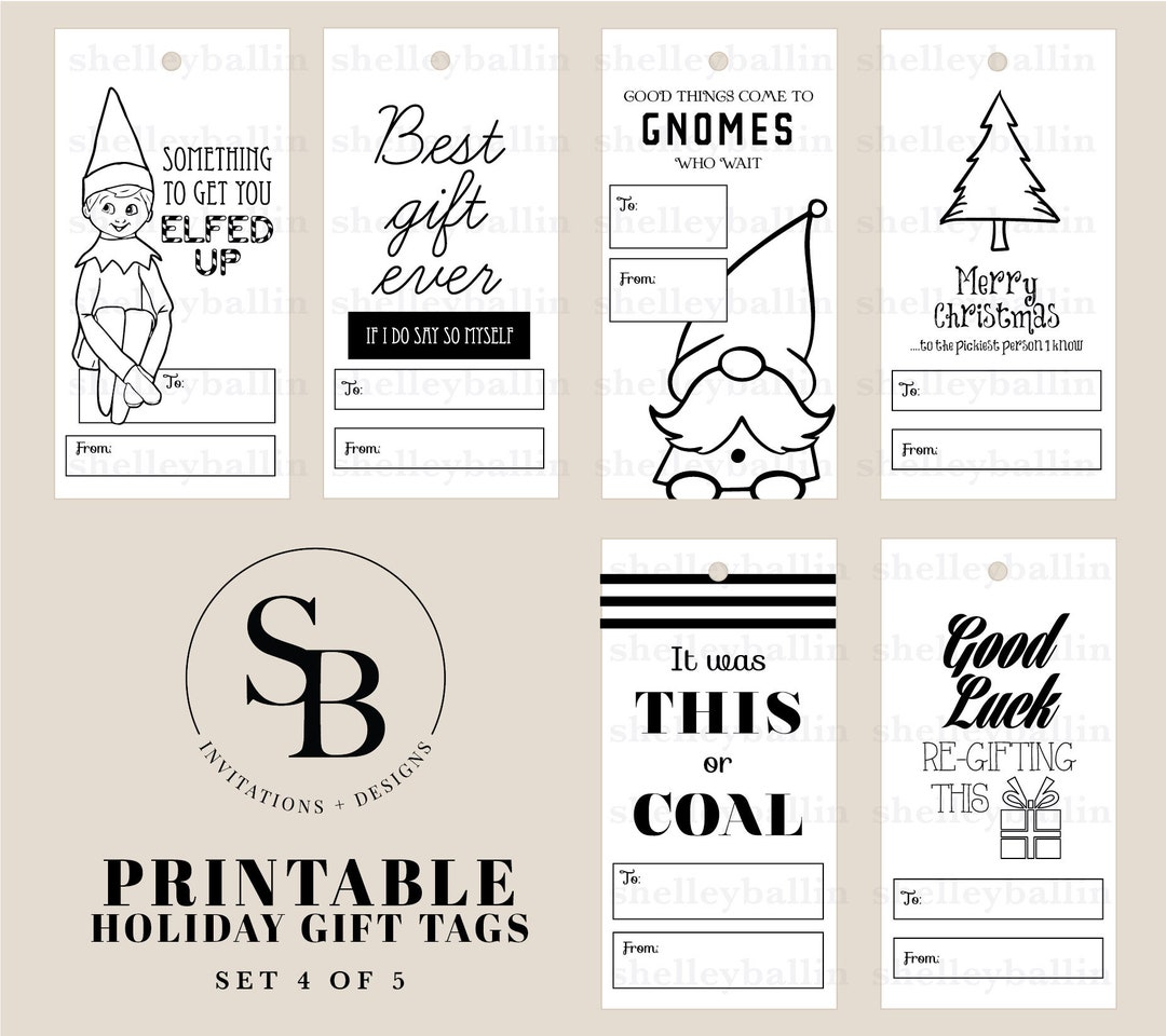 Printable Holiday Gift Tags - Set 4 of 5 | Funny | Gift Tags ...