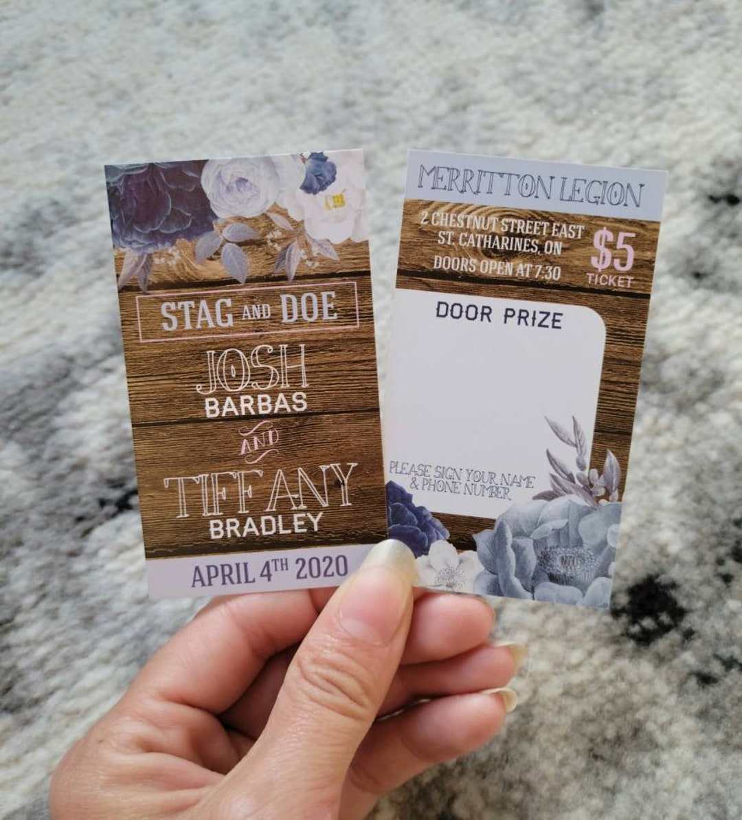 Purple Blue Floral | Stag & Doe Tickets | Weddings | Simple and Classic ...