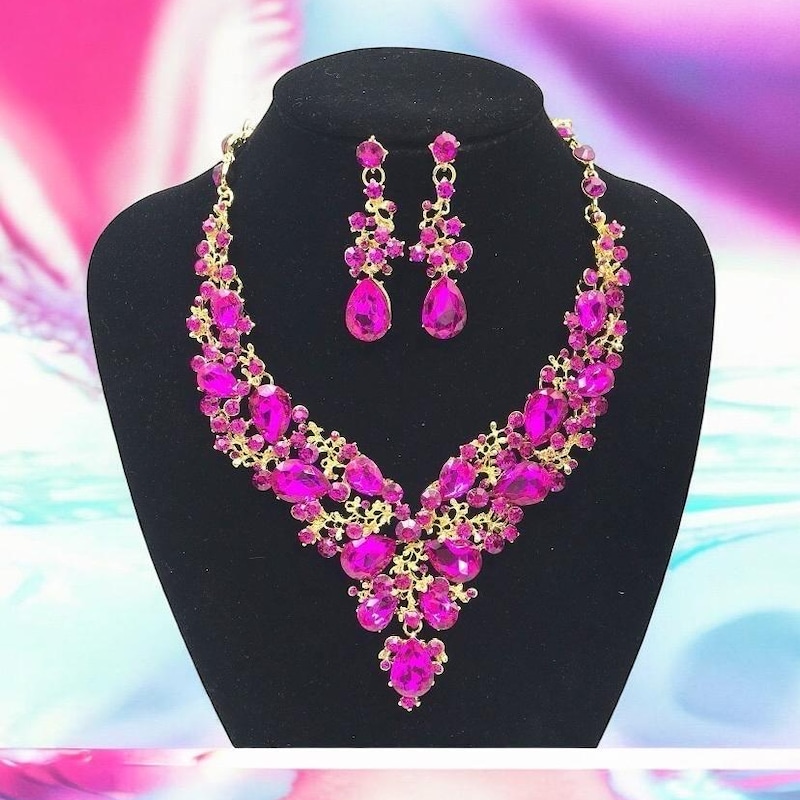 Fuschia Necklace - Etsy
