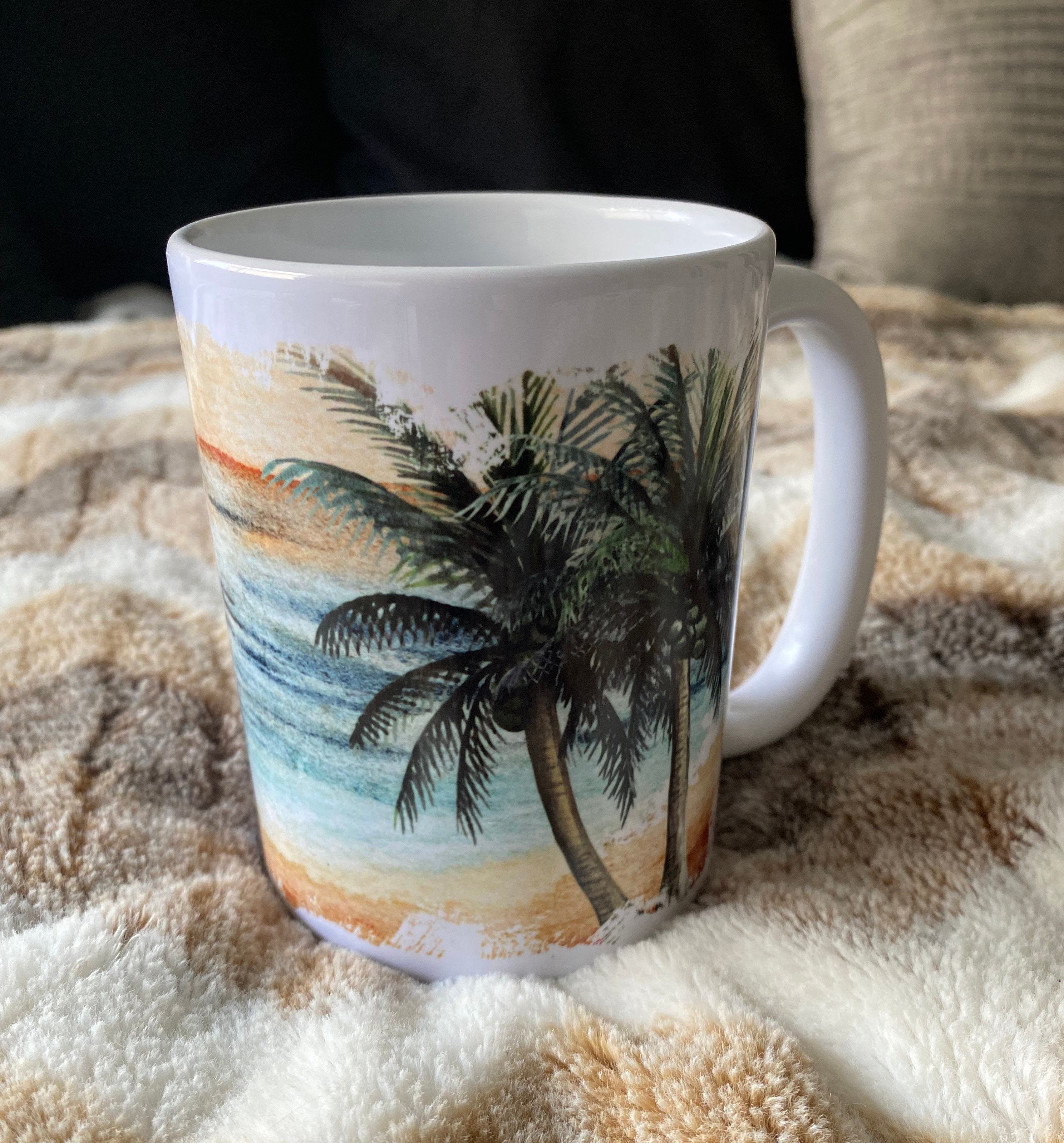 Custom Tropical Mug Palm Tree Mug Beach MUG - Etsy