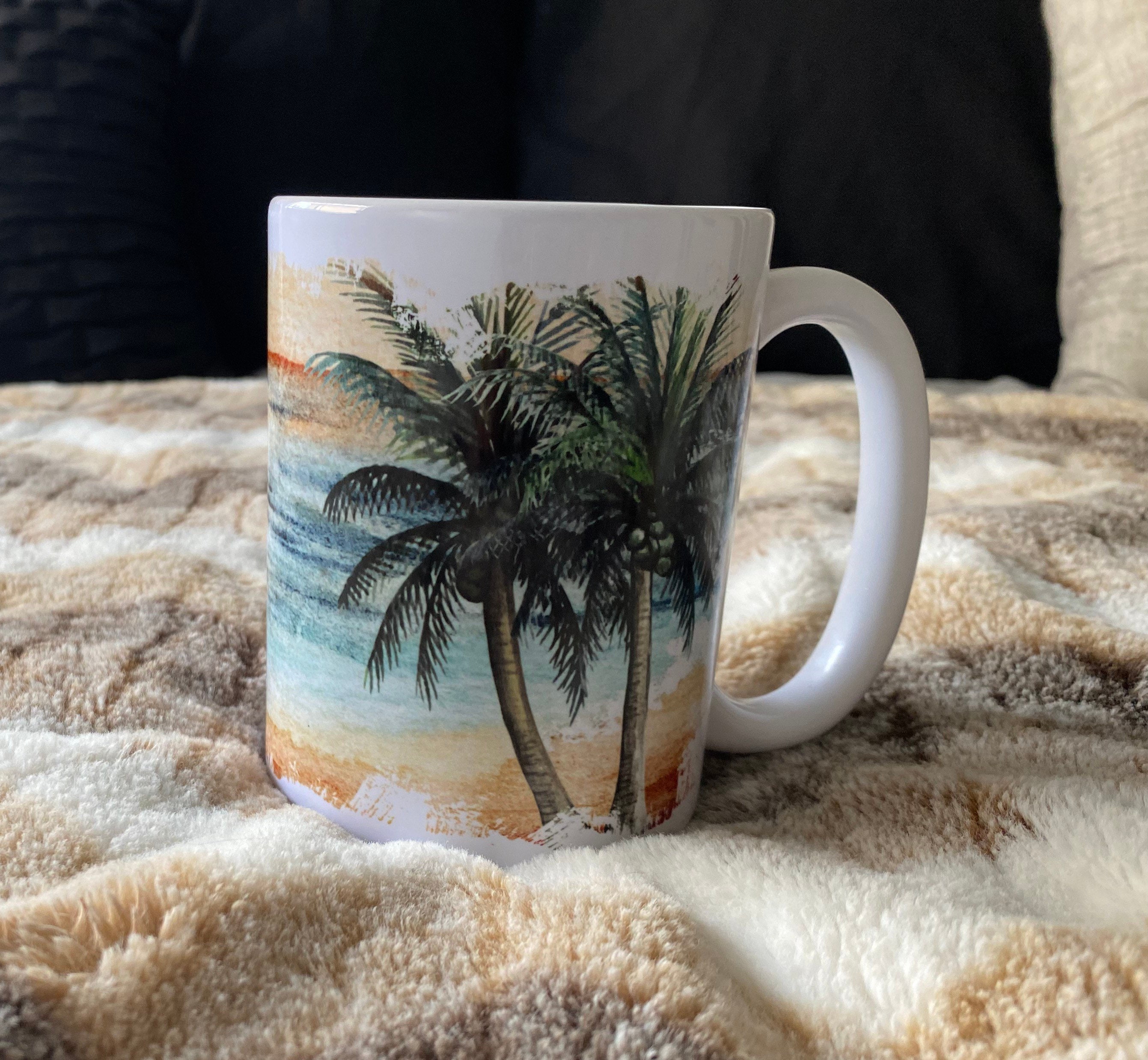 Custom Tropical Mug Palm Tree Mug Beach MUG - Etsy
