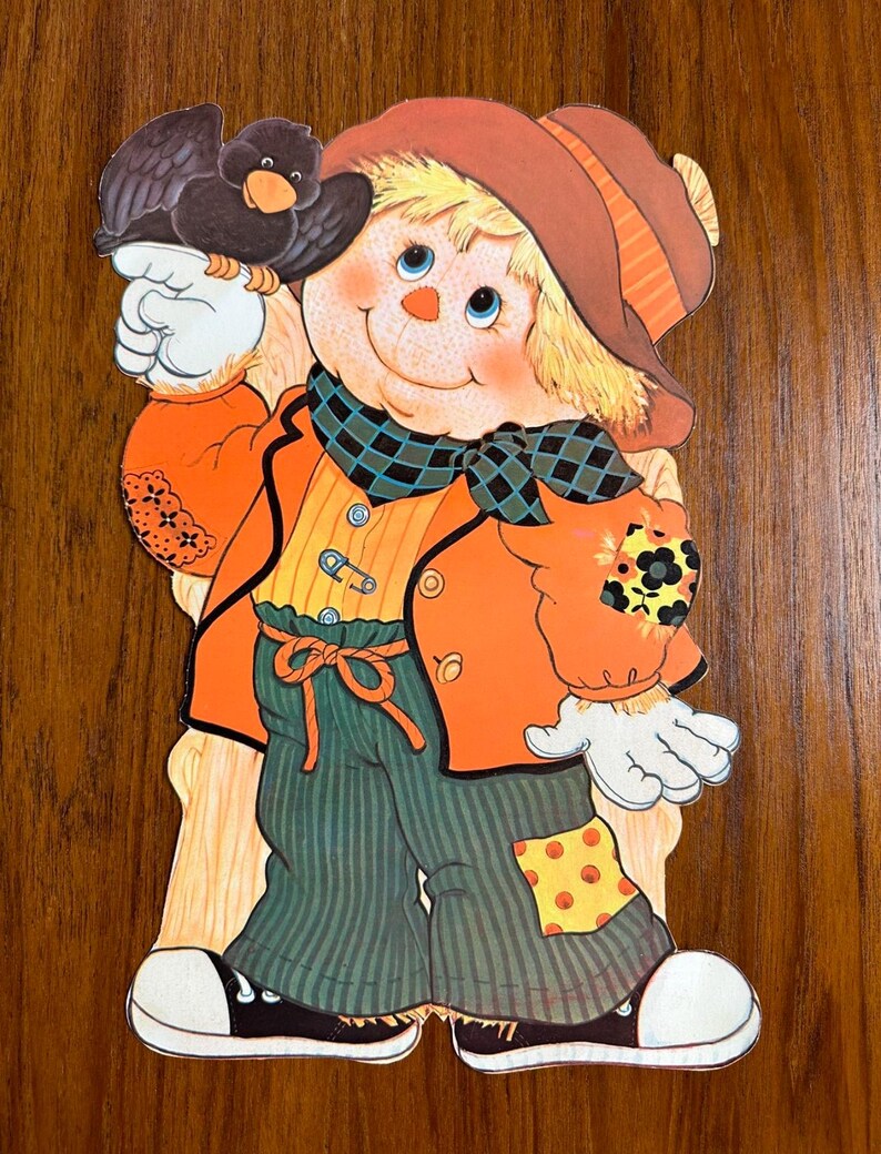 Vintage Scarecrow Halloween Die Cut - Etsy