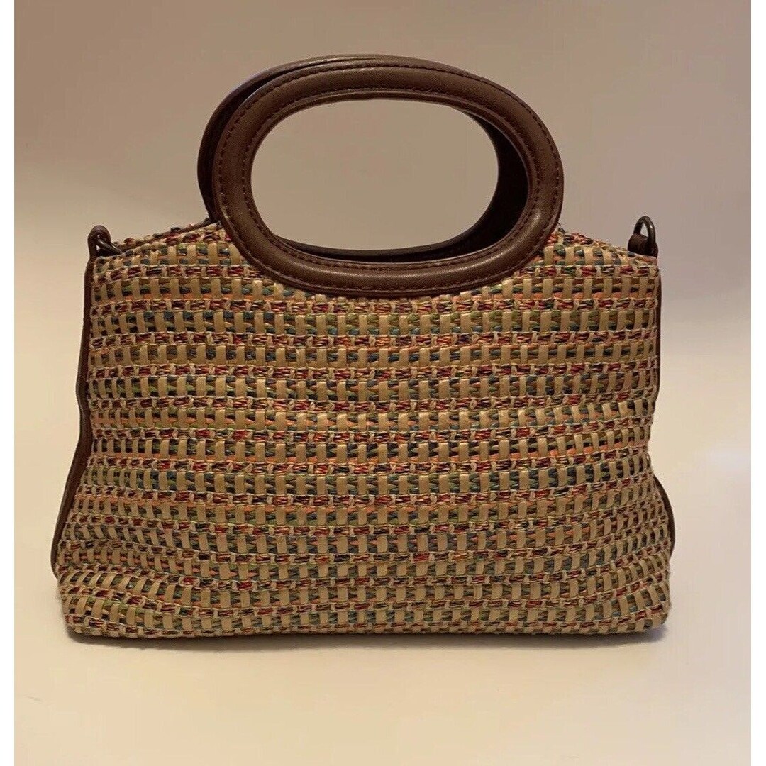 Vintage Fossil Small Handbag Purse Straw Basket Weave No Shoulder Strap ...