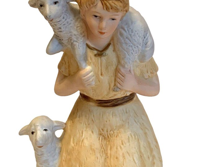 Nativity Shepherd Boy Kneeling Lamb Sheep Homco Replacement Figure 5999 ...