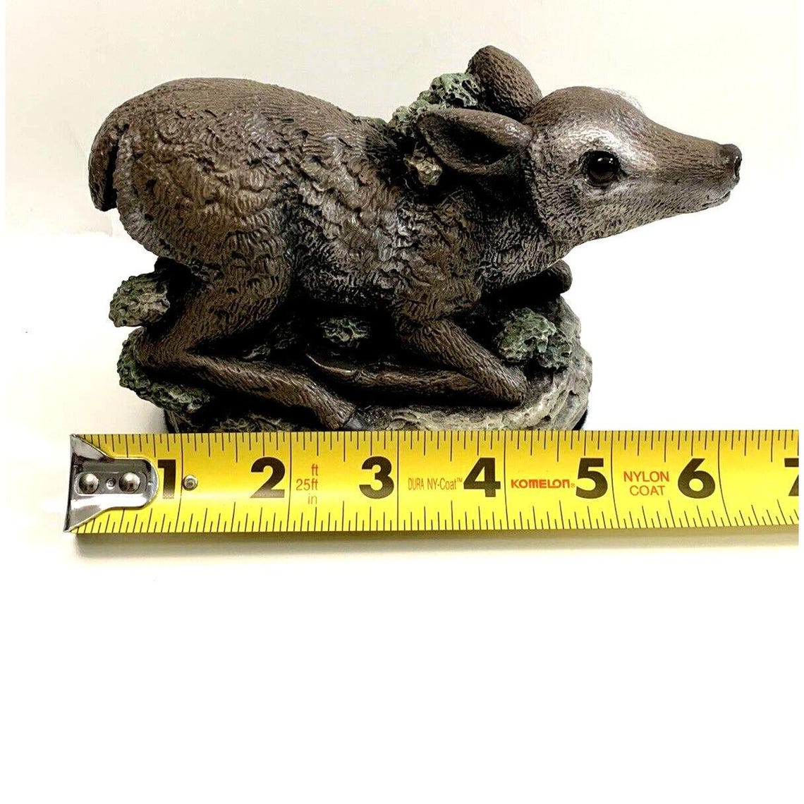 Cast Stone Fawn Baby Deer Laying Down Figure Realistic Eyes Studio 1995 ...