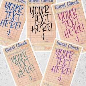 Custom Guest Check Poster - Etsy