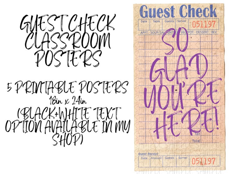Classroom Guest Check Posters (color) - Etsy