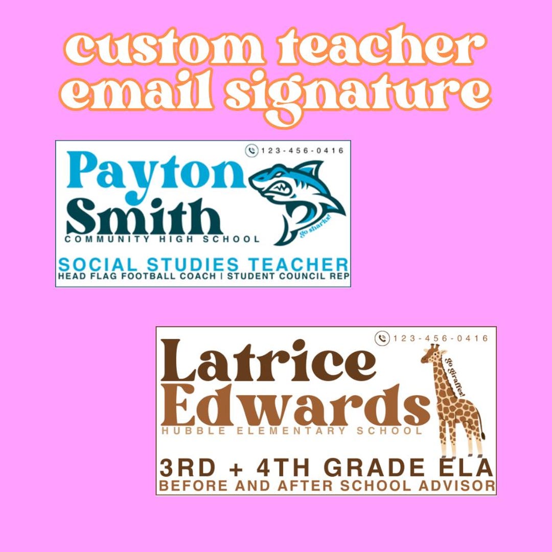 Custom Teacher Email Signature - Etsy