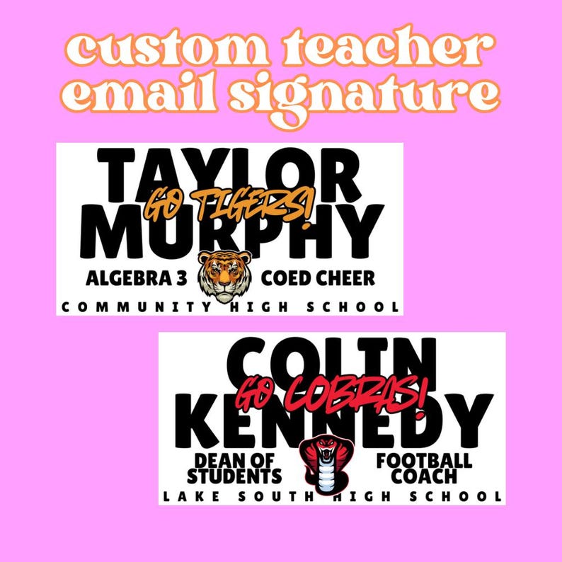 Custom Teacher Email Signature - Etsy