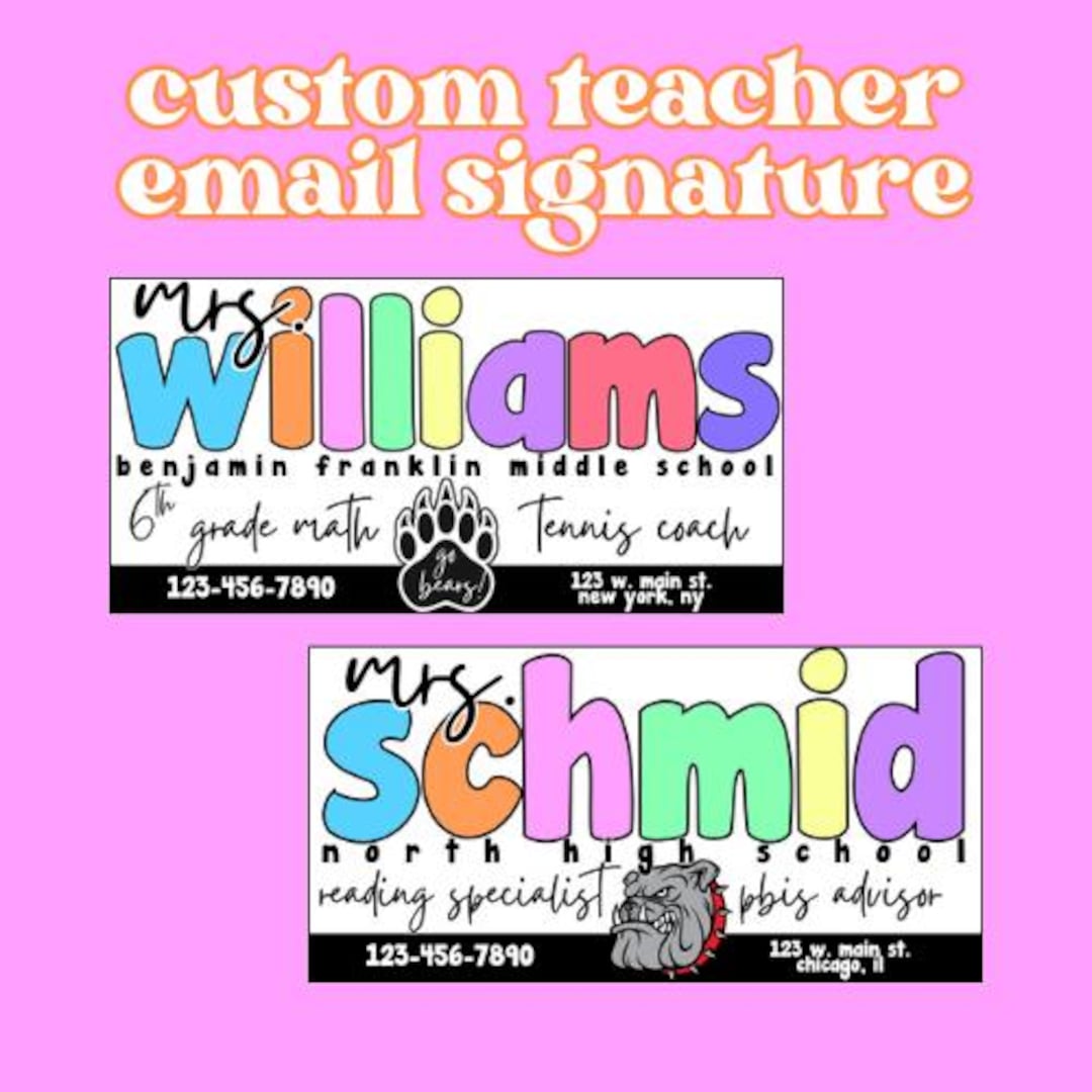 Custom Teacher Email Signature - Etsy