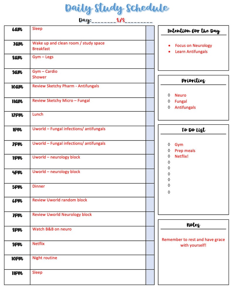 USMLE/STEP Study Plan and Tracker - Etsy