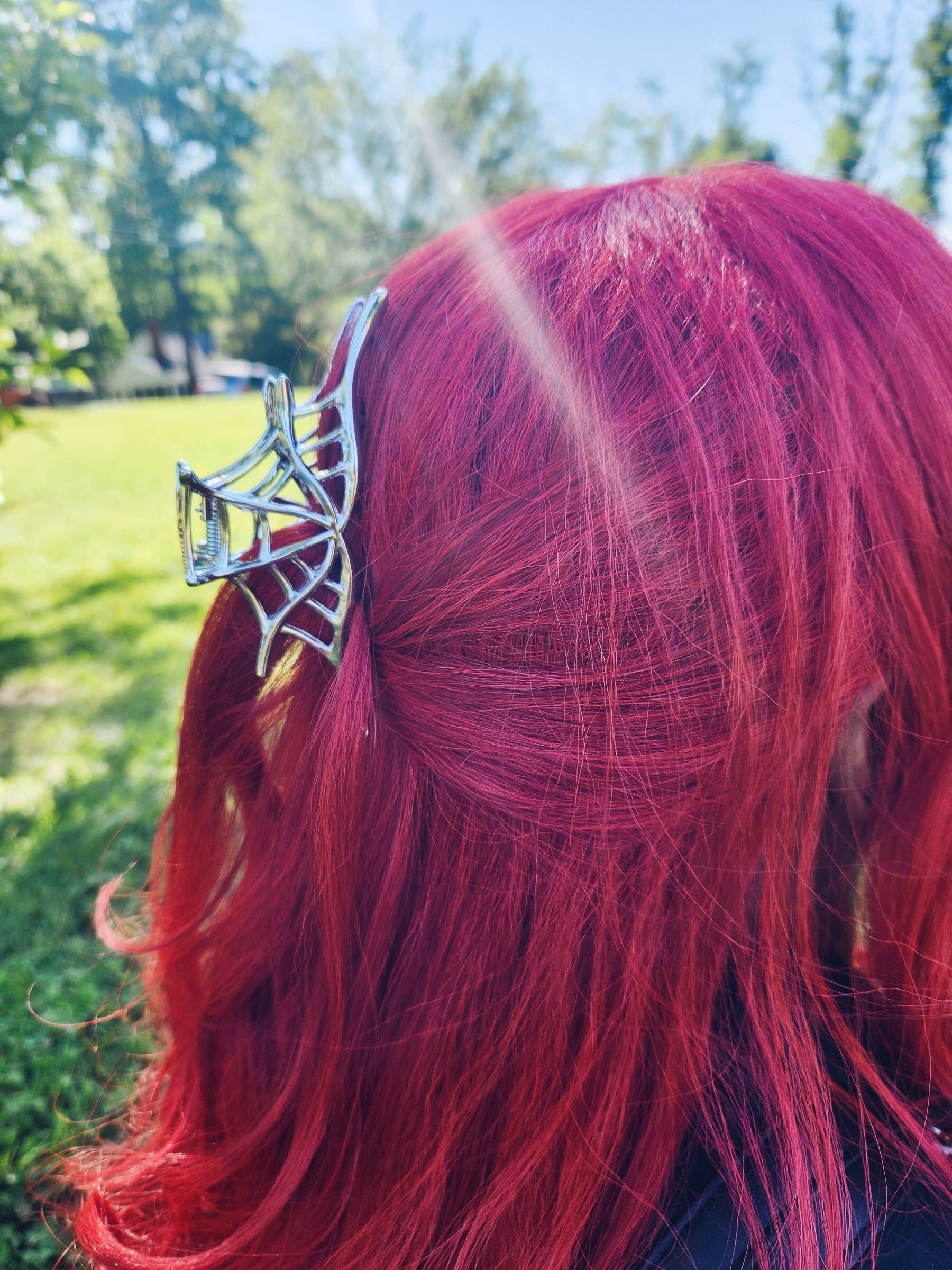 Silver Spider Web Claw Clip | Metal Claw Clip Unique Hair Accessory ...