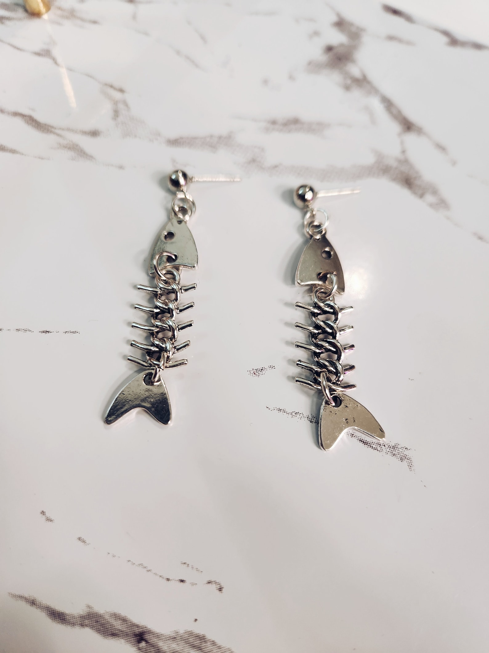 Fishbone Dangle Earrings | Skeletal Fish Accessories - Etsy