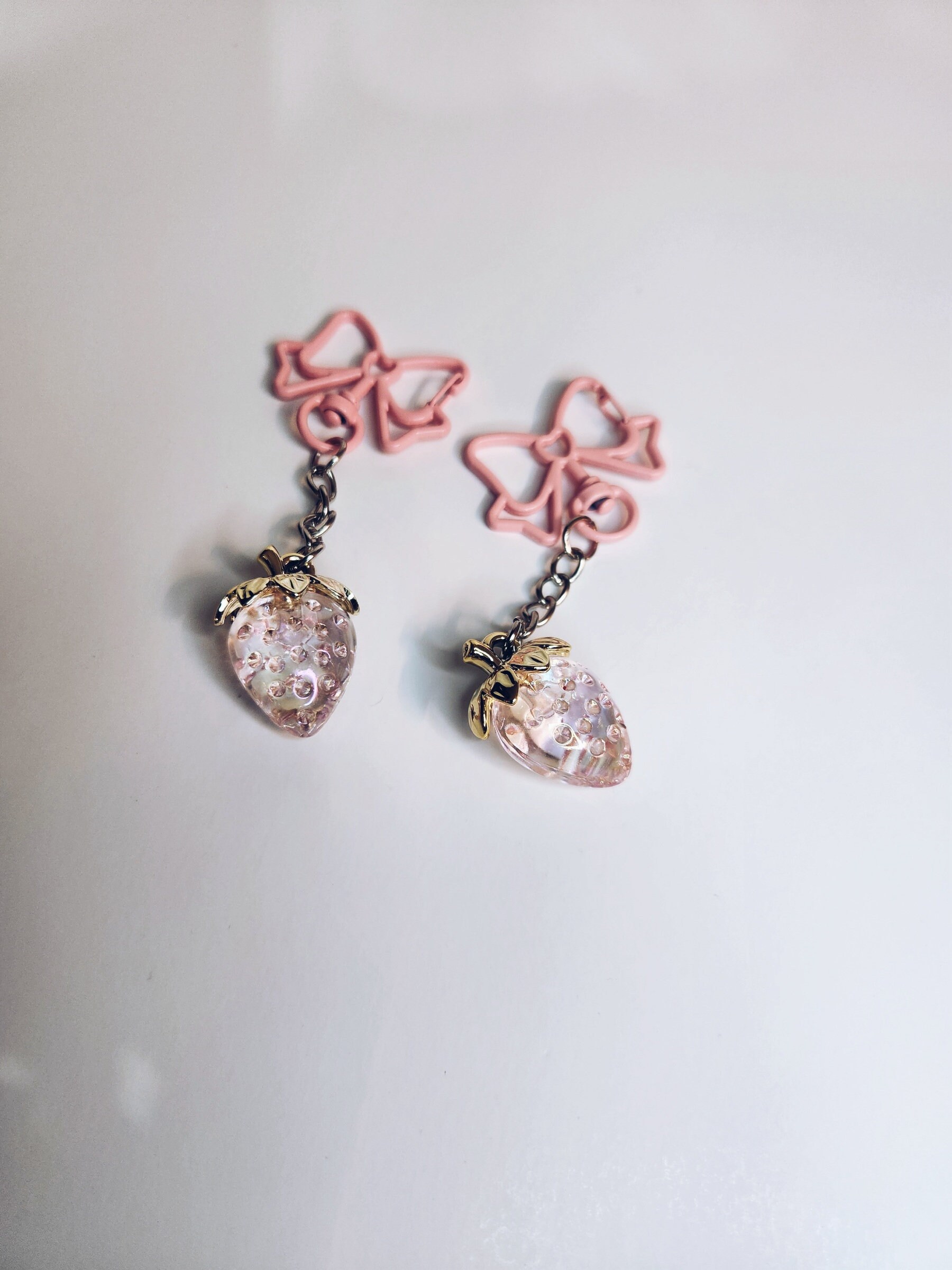 Pink Strawberry Keychains - Etsy
